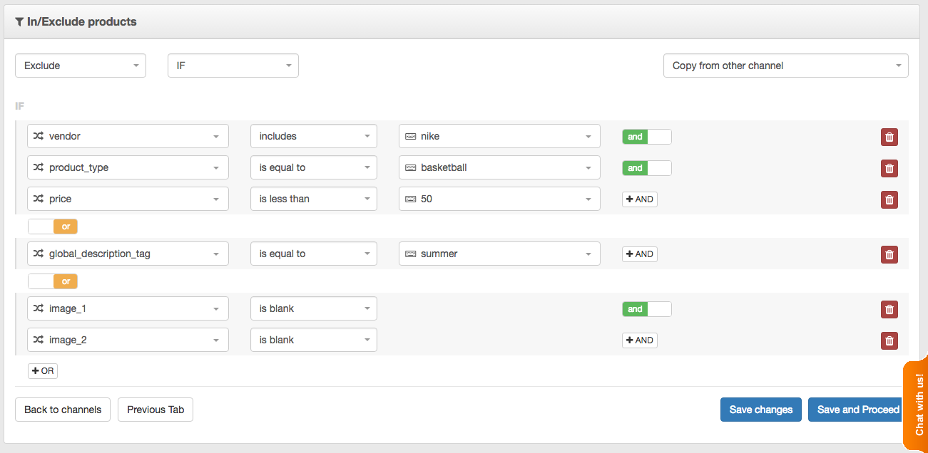 Data Feed Optimization Using Multi-Condition Rules to Exclude Products