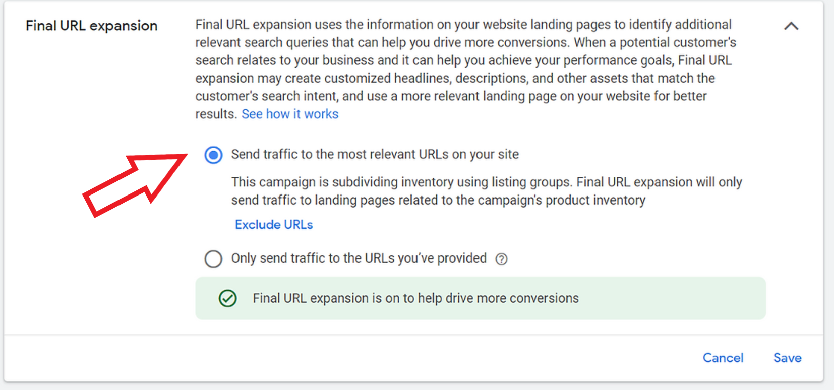 Final URL Expansion for Performance Max: Keep ON or Turn OFF?