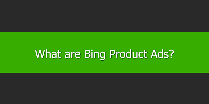 What are Bing Product Ads?