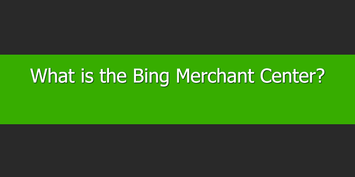 What is the Bing Merchant Center?